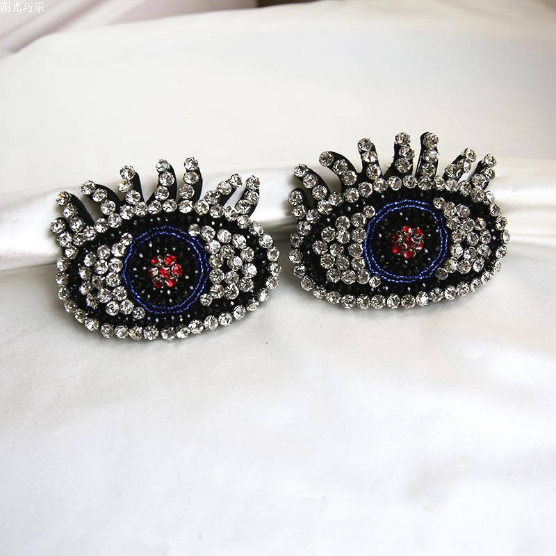 A Pair of Embroidery Beaded Eye Sequined Applique Patch,sequins Eyes ...
