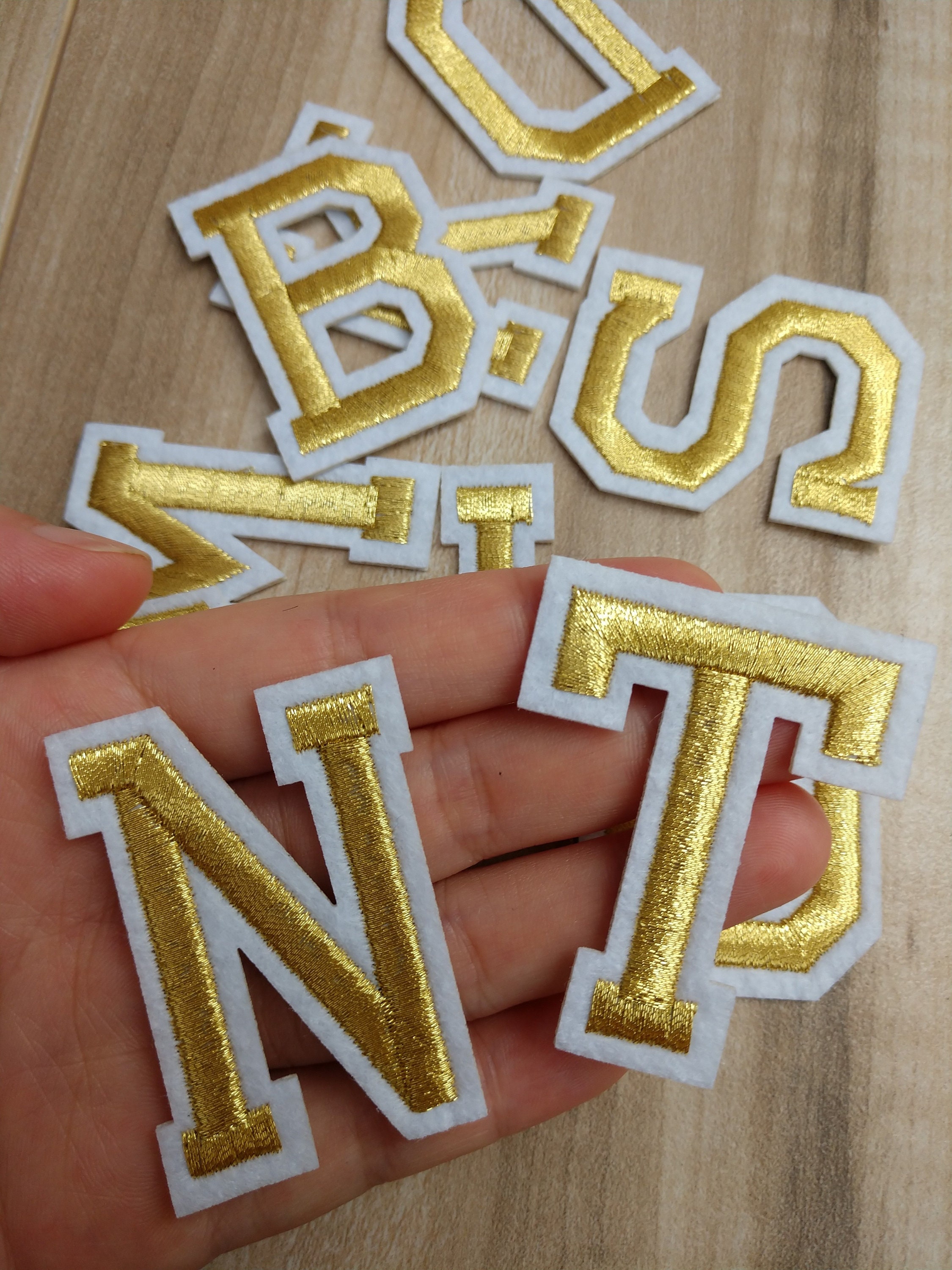 Gold Embroidered Iron on Letters Applique Patchiron on Name - Etsy