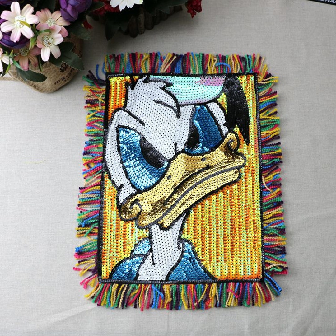 Large Donald Duck Sequined Applique Patch,paillette Patch,sequins ...