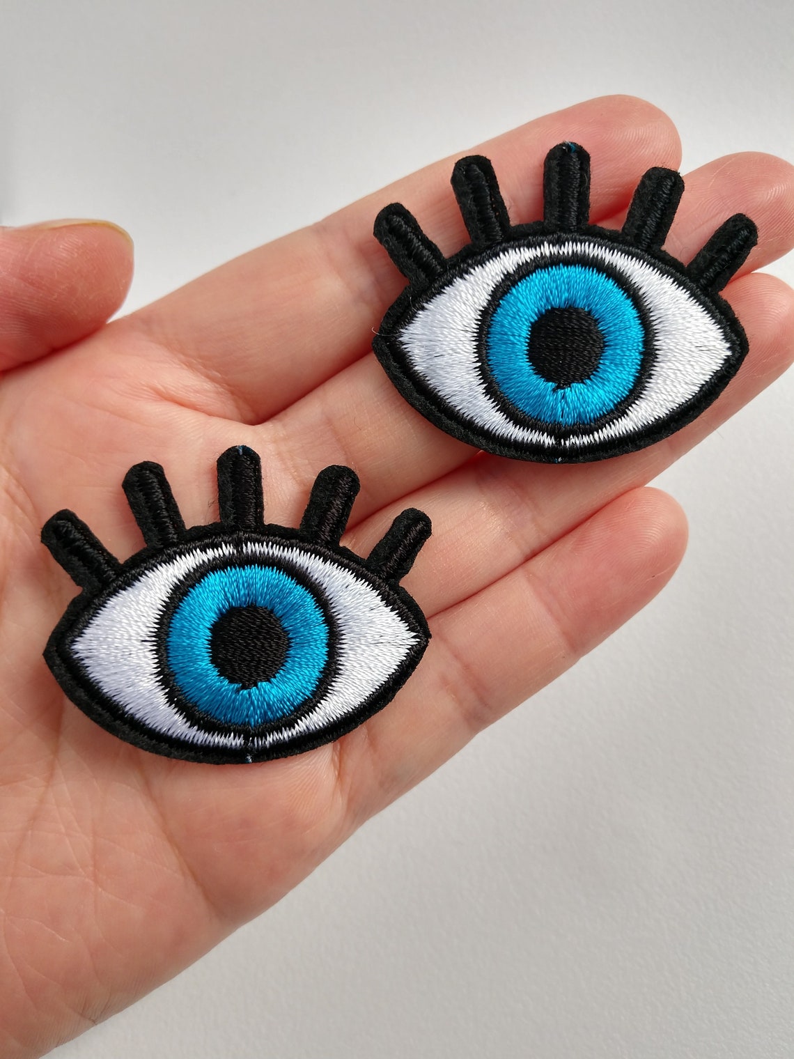 A Pair of Eye Embroidered Iron on Applique Patchembroidery - Etsy