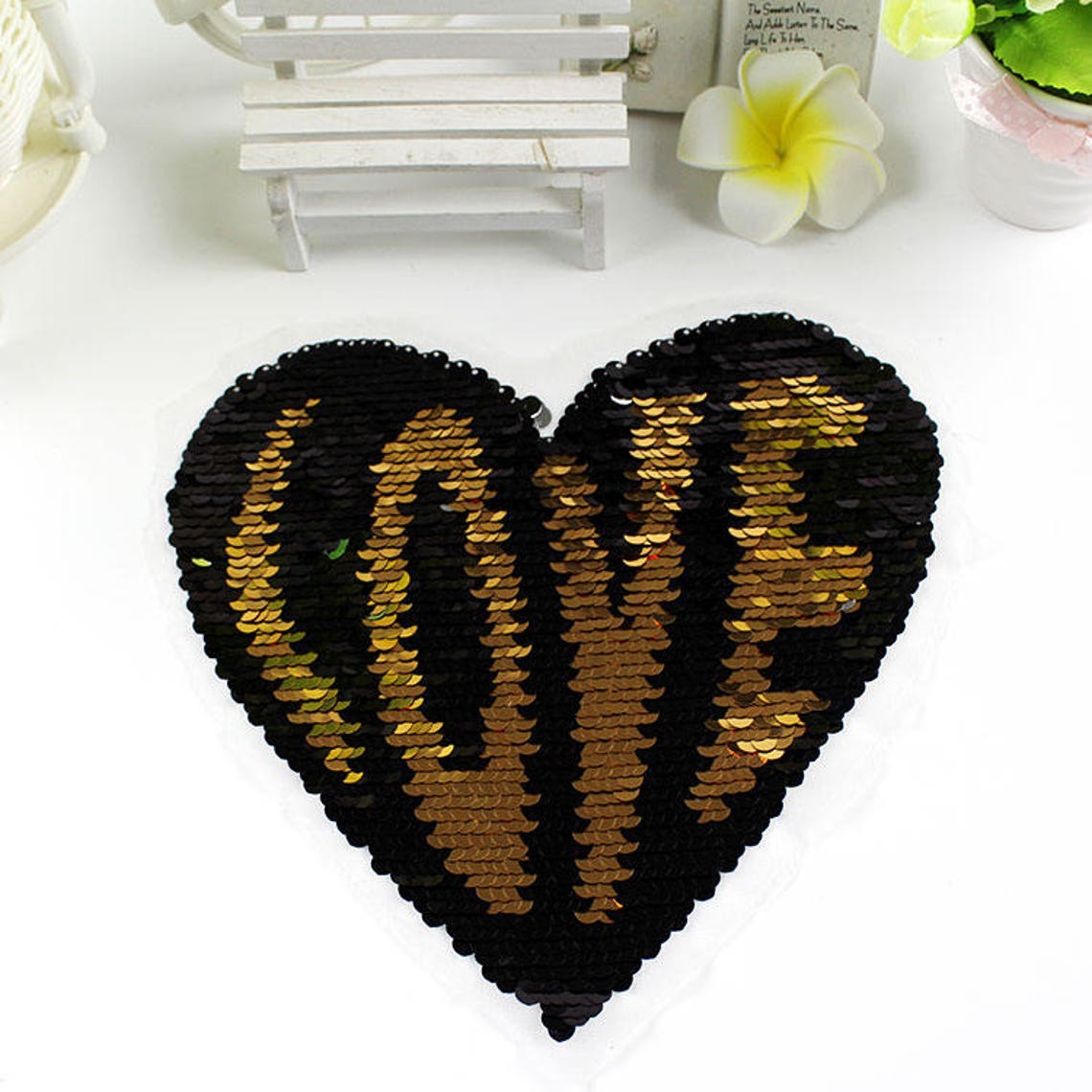 LOVE Sequined Applique Patch,paillette Patch,sequins Patch Supplies for ...