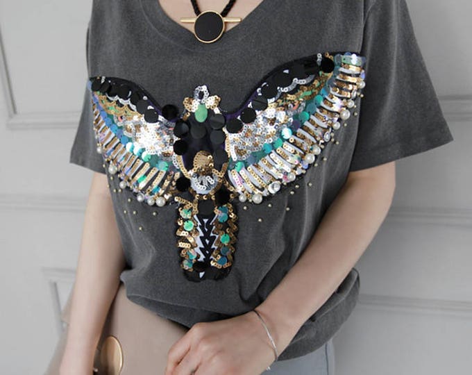 Flying Eagle Sequined Applique Patchpaillette Patchsequins - Etsy