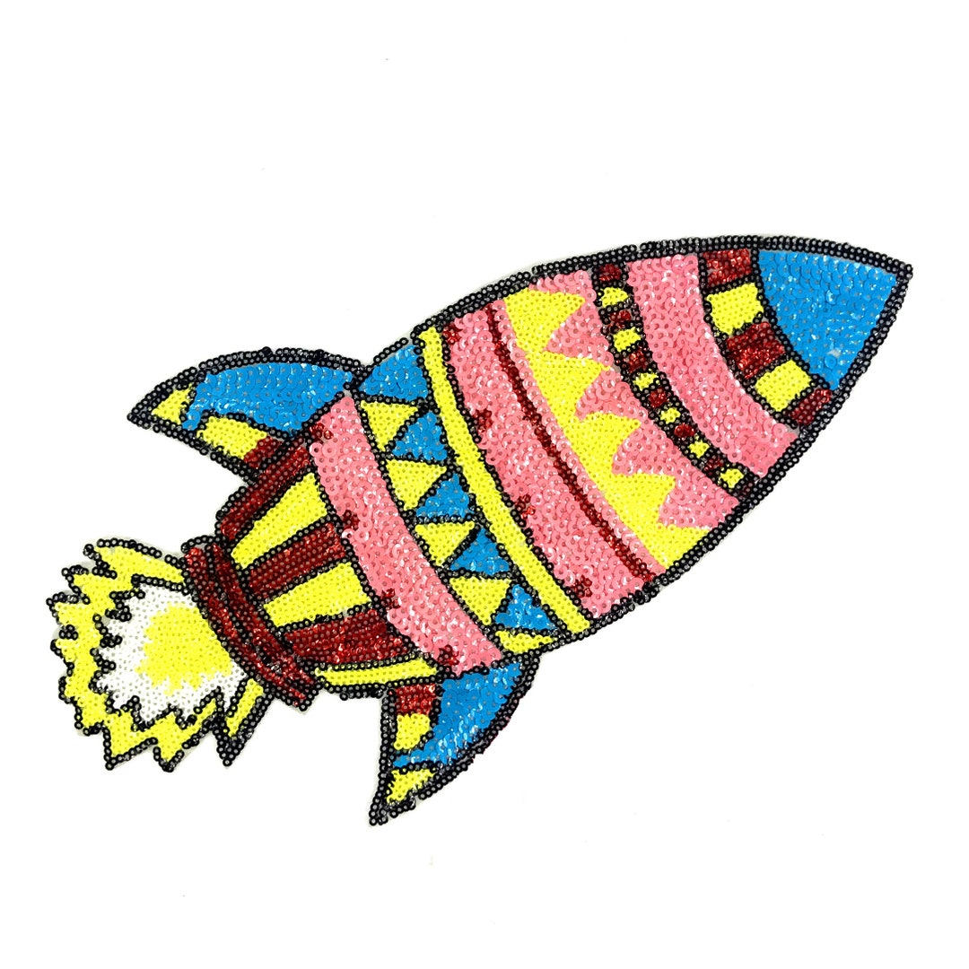 Rocket Sequined Embroidery Applique Patch,paillette Patch,sequins ...