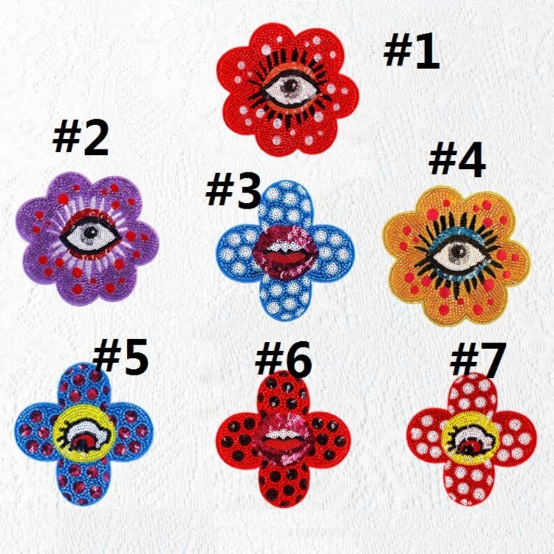Eye Embroidery Beaded Sequined Applique Patch,beaded Flower Eye Patch ...
