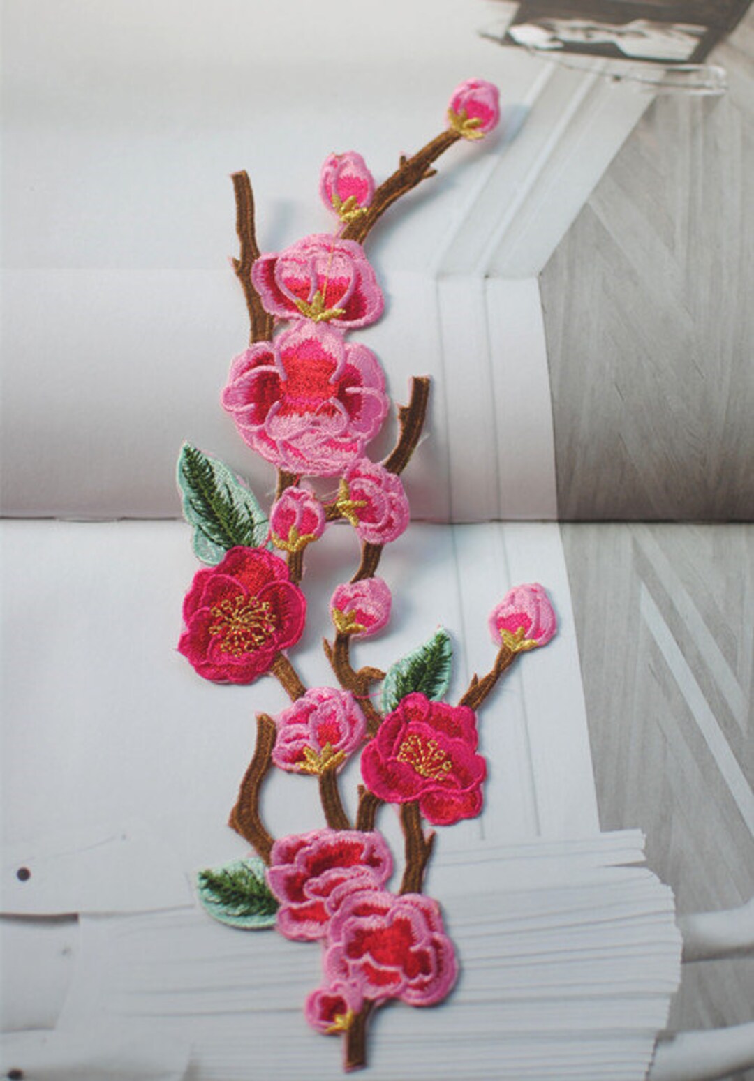 Plum Flower Embroidered Flower Applique Patch,vintage Flowers Patch for ...