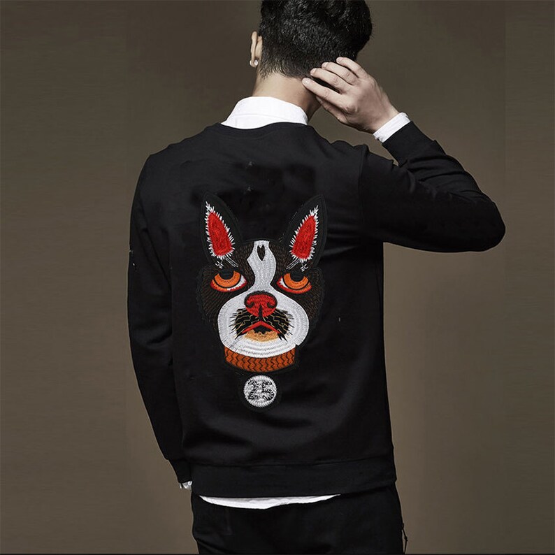 Dog Head Embroidered Applique Patch,embroidery Dog Patch for Coat,t ...