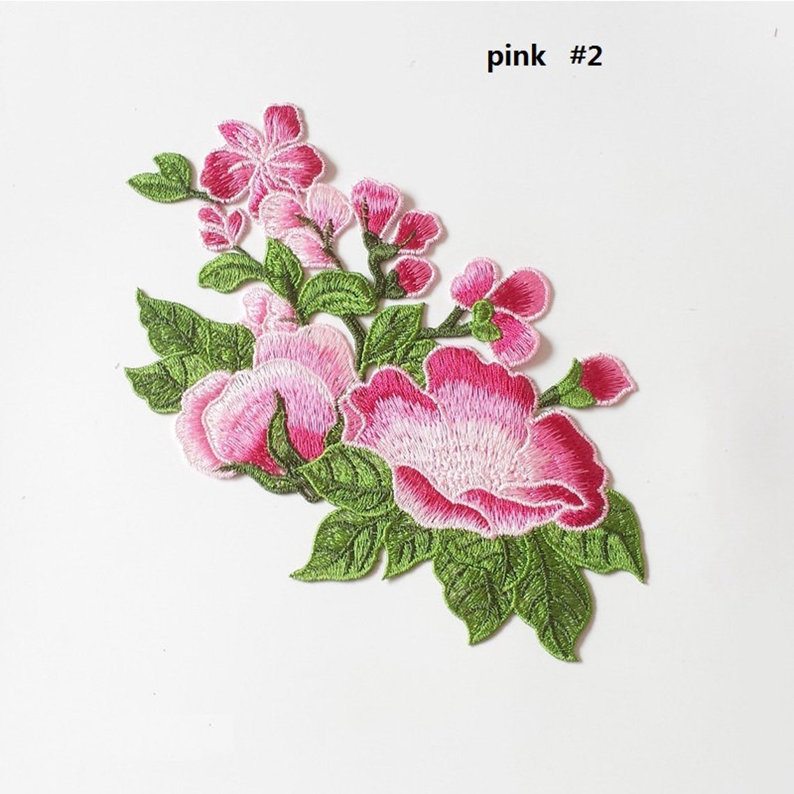 Delicate Embroidered Pink Floral Applique Patchvintage Floral - Etsy