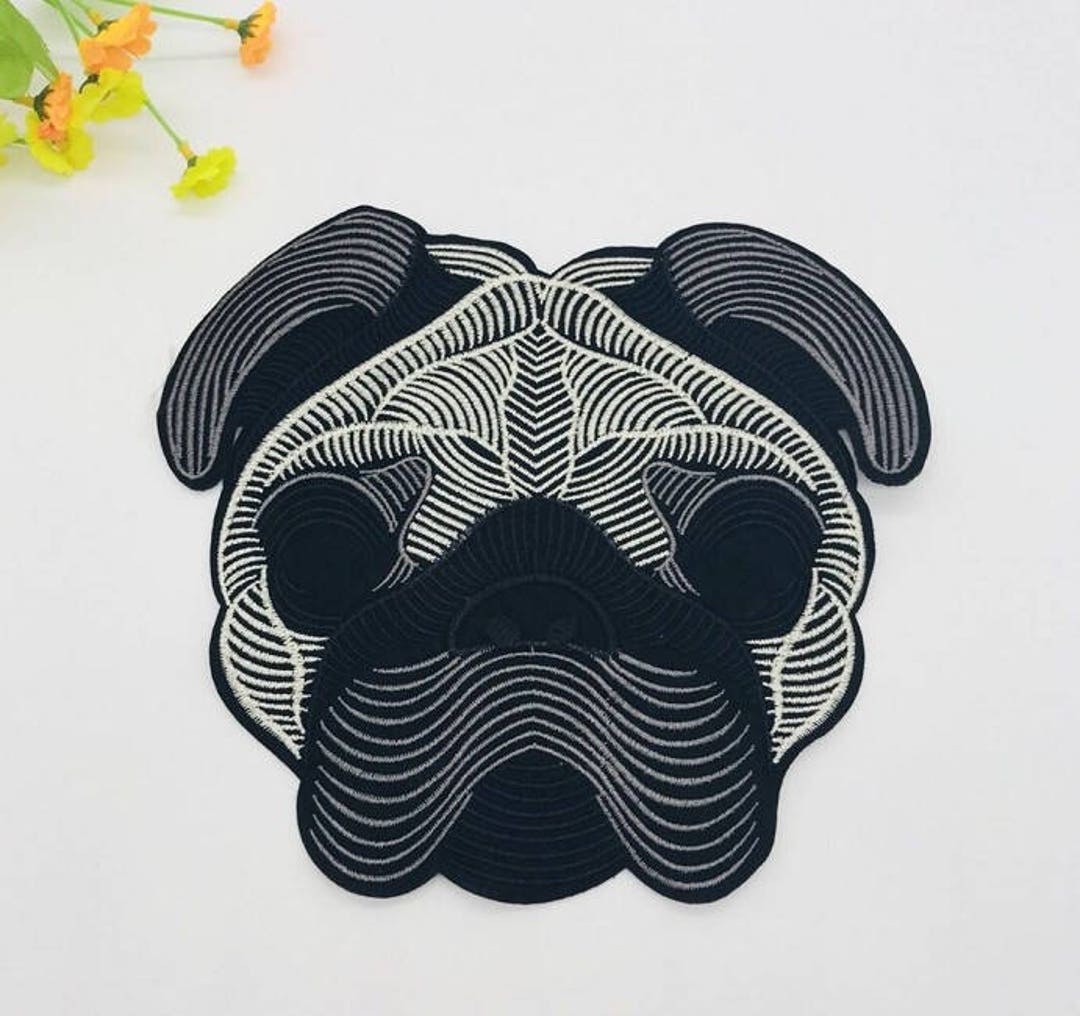 Dog Head Embroidered Applique Patch,embroidery Dog Patches for T-shirt ...
