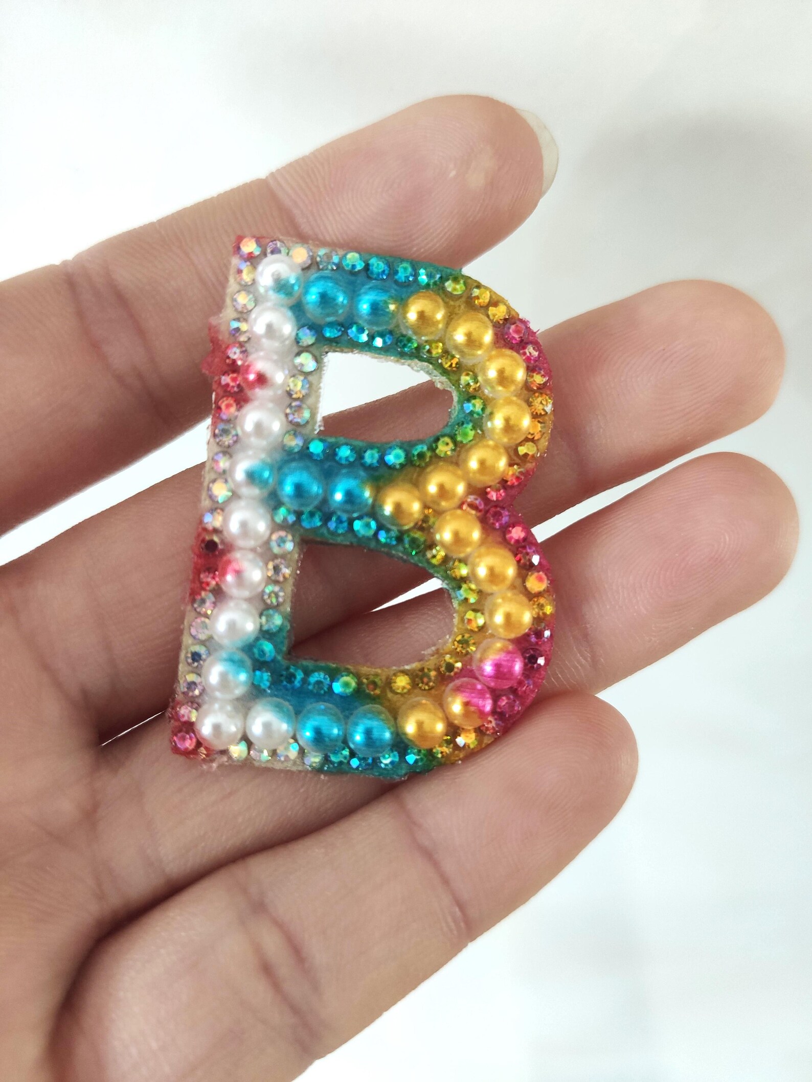Colorful Pearl and Rhinestone Letters Iron on Applique - Etsy
