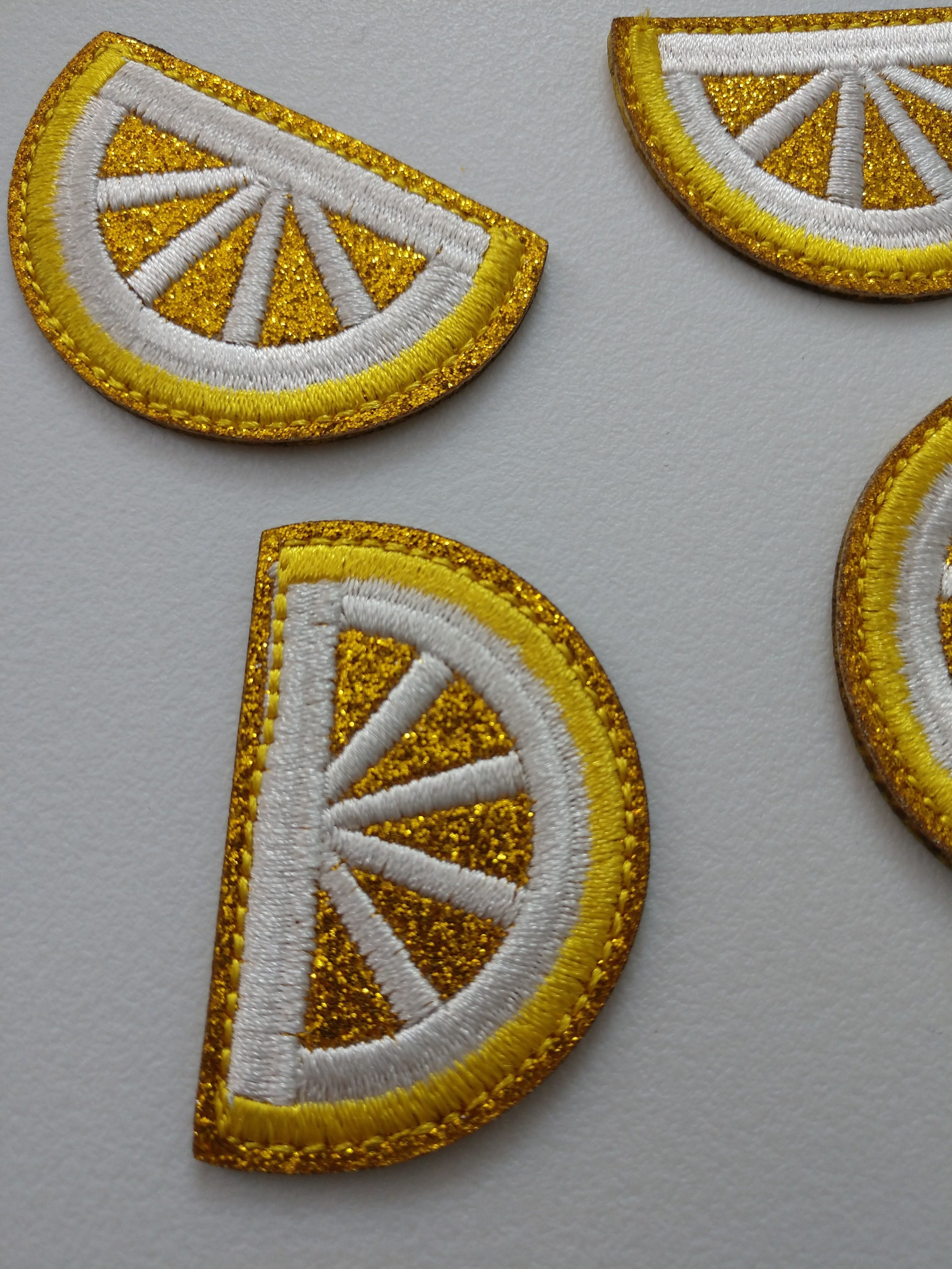A Pair of Lemon Embroidered Iron On Applique PatchEmbroidery | Etsy