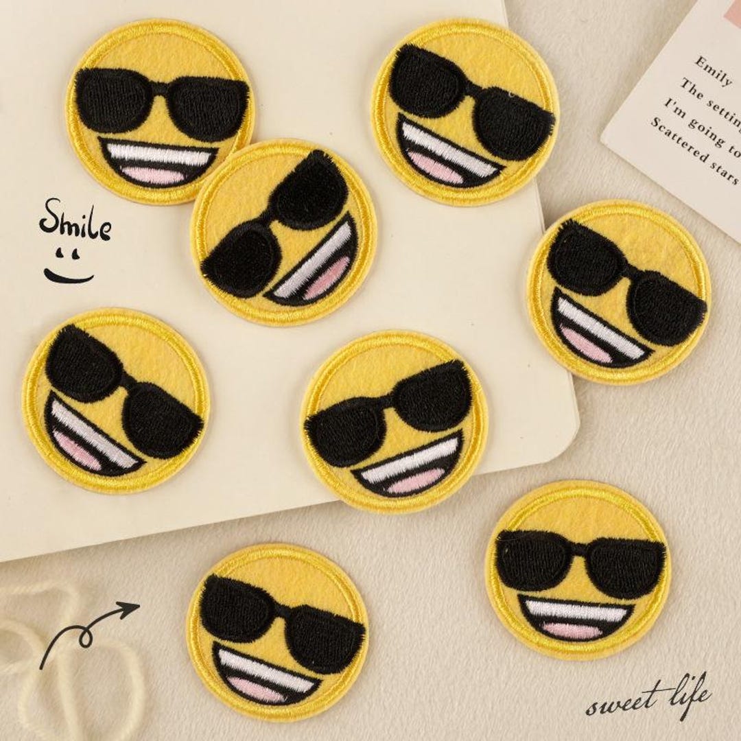 8 Pieces Smile Sticker Embroidered Applique Patch,embroidery Smiles ...