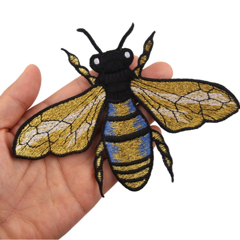 Delicate Bee Embroidered Iron on Applique Patch,embroidery Bees Patch ...