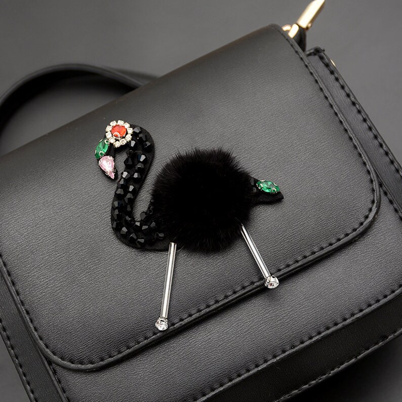 Delicate Black Swan Embroidery Beaded Sequined Applique - Etsy