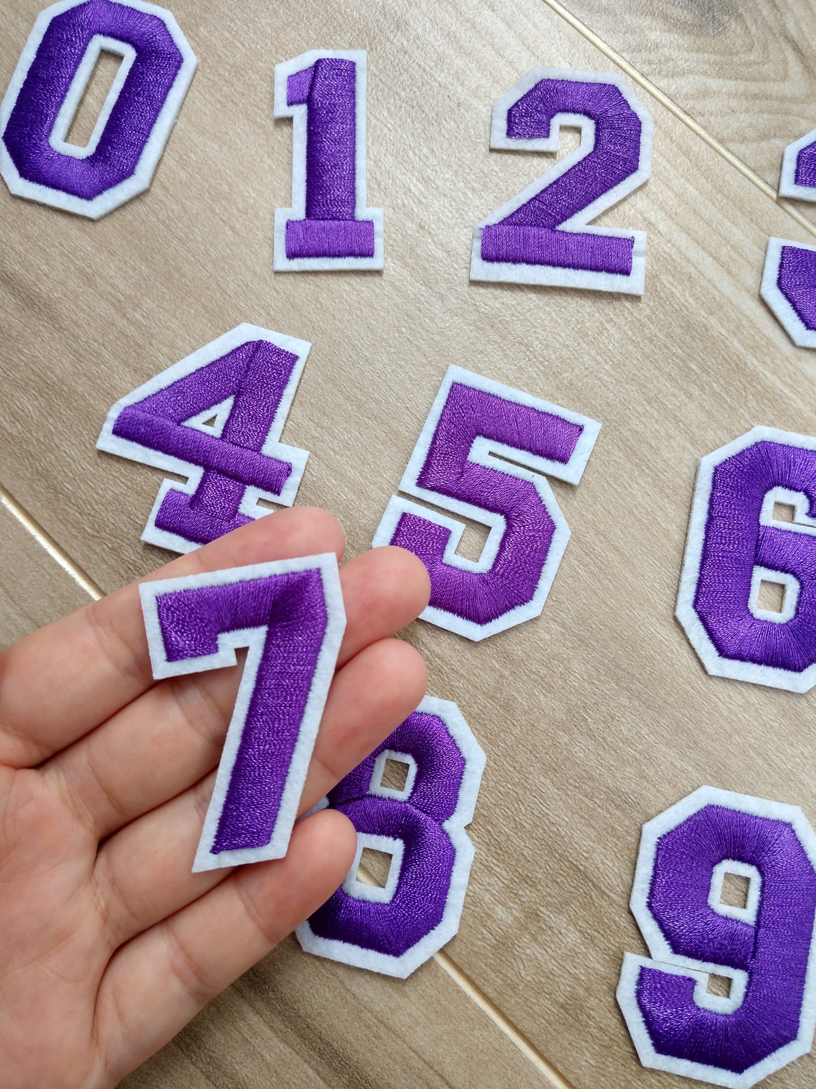 Purple Embroidered Iron on Numbers Applique Patch,iron on Numerals ...