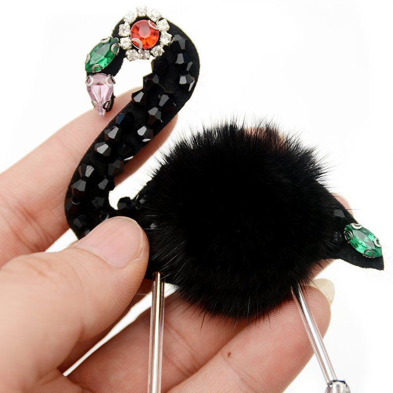 Delicate Black Swan Embroidery Beaded Sequined Applique - Etsy