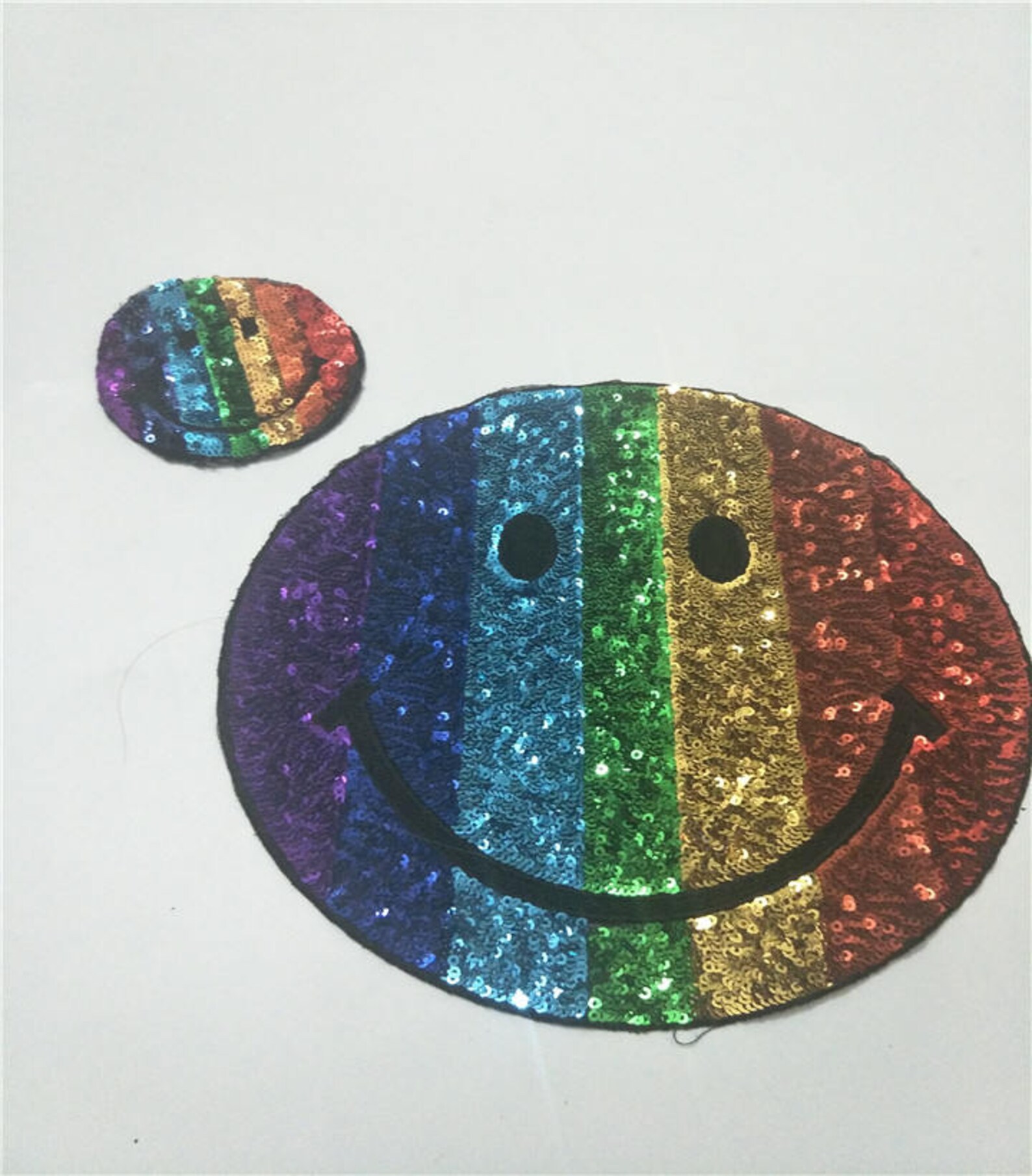 Colorful Smile Faces Sequined Applique Patchpaillette | Etsy