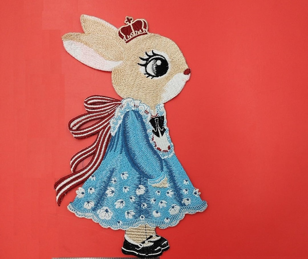 Rabbit Embroidered Applique Patch,embroidery Rabbit Patch for Clothing ...