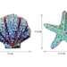 Starfish and Shell Sequined Applique Patch,paillette Patch,sequins ...