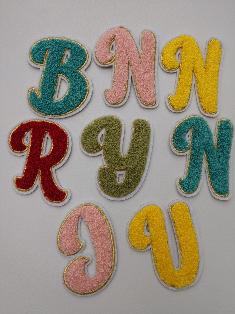 Pink Embroidery Iron on Letters Applique PatchIron On Name | Etsy