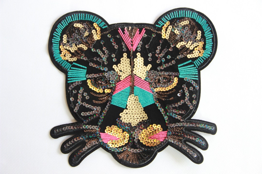 Leopard Sequined Applique Patch,paillette Patch,sequins Patch Supplies ...