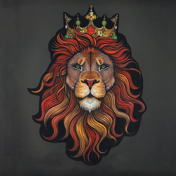 Large Lion Printed Fabric Applique Patchembroidery Printed | Etsy
