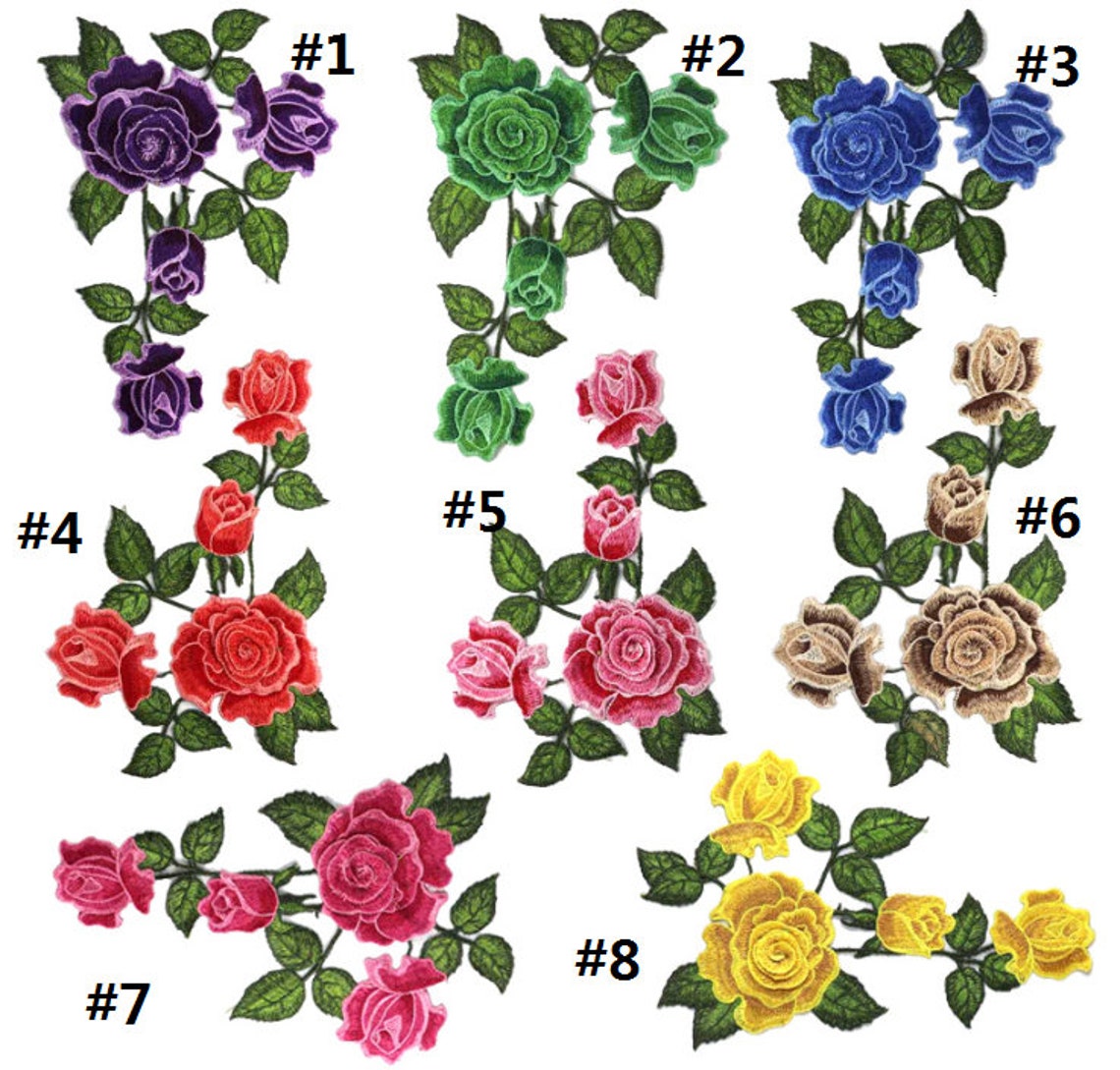 Delicate Embroidered Pink Flower Applique Patchvintage Floral | Etsy