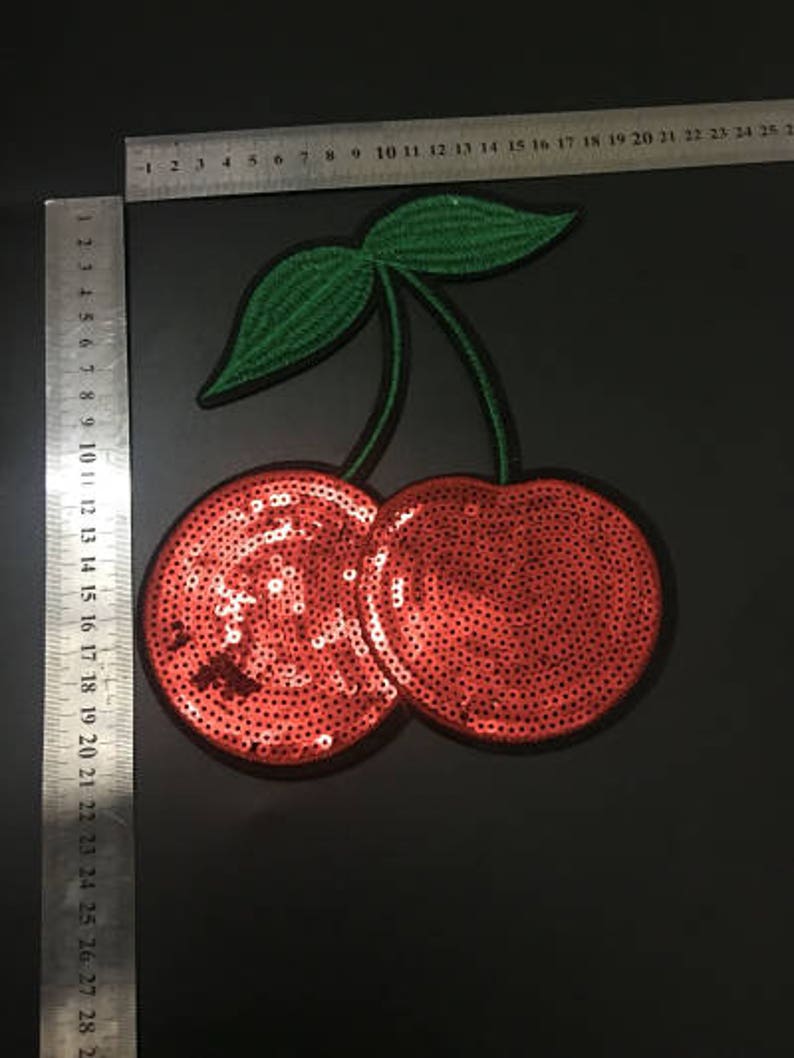 Large Cherry Sequined Applique Patchpaillette Patchsequins - Etsy