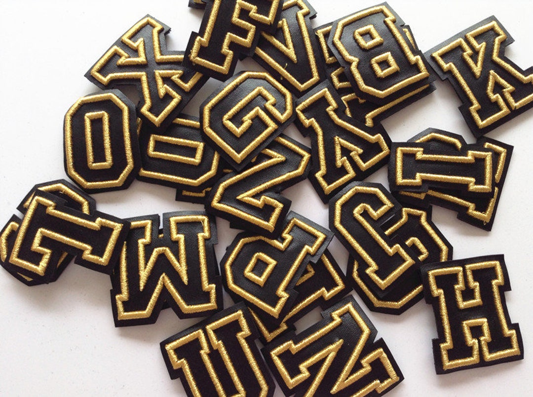 Gold Embroidered Letters Applique Patch,embroidery Name Letters Patch ...