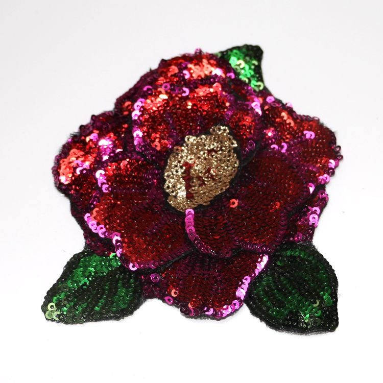 A Pair of Flower Sequined Applique Patch,vintage Sequin Florals Sequins ...