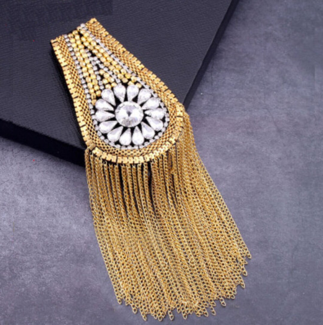 Ein Paar Gold oder Silber Quasten Epaulet,Handgemachte Schulterpad ...