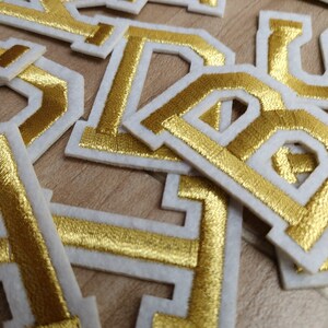 Gold Embroidered Iron on Letters Applique Patch,iron on Name Letters ...