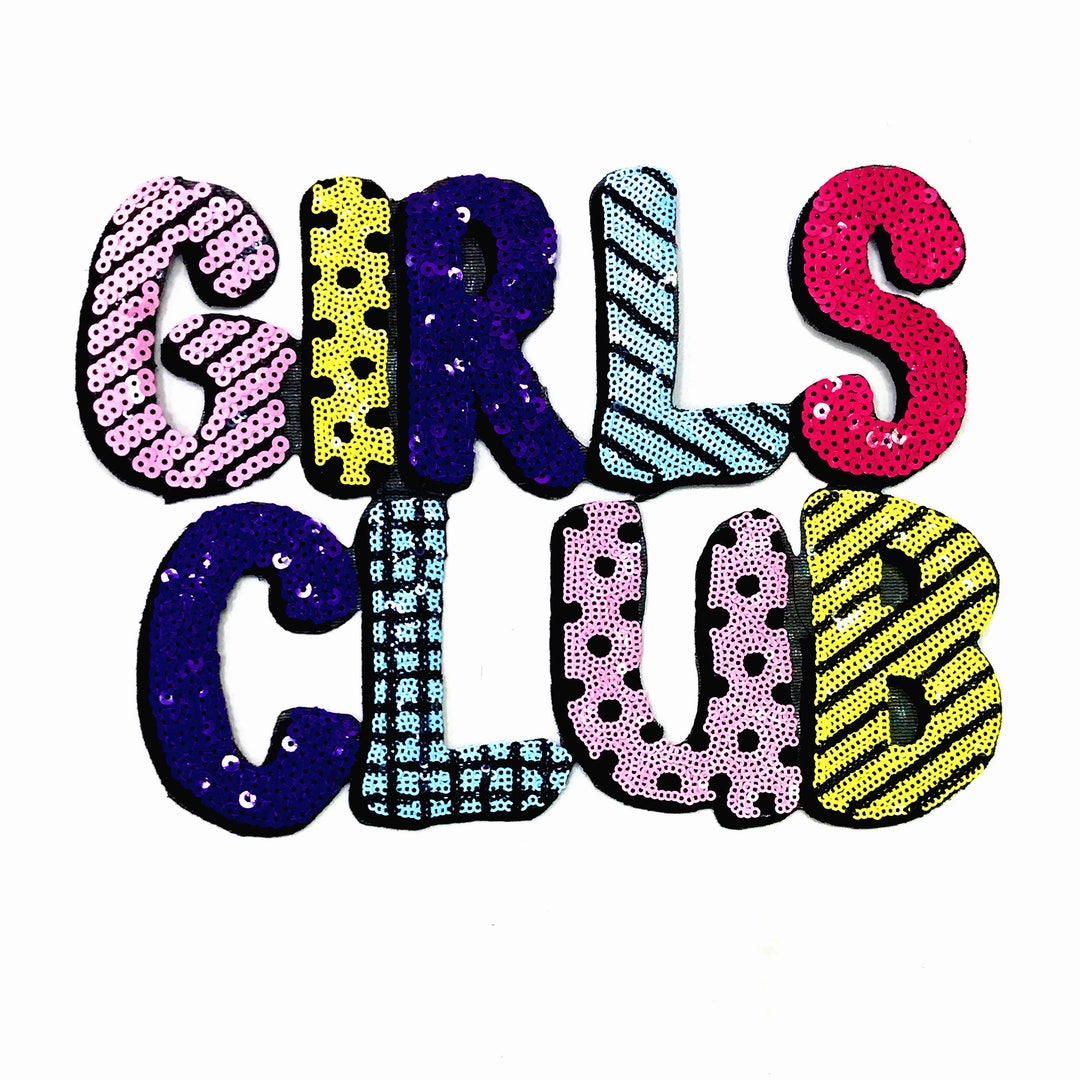 Colorful Girls Club Sequined Applique Patches,paillette Patch,sequins ...