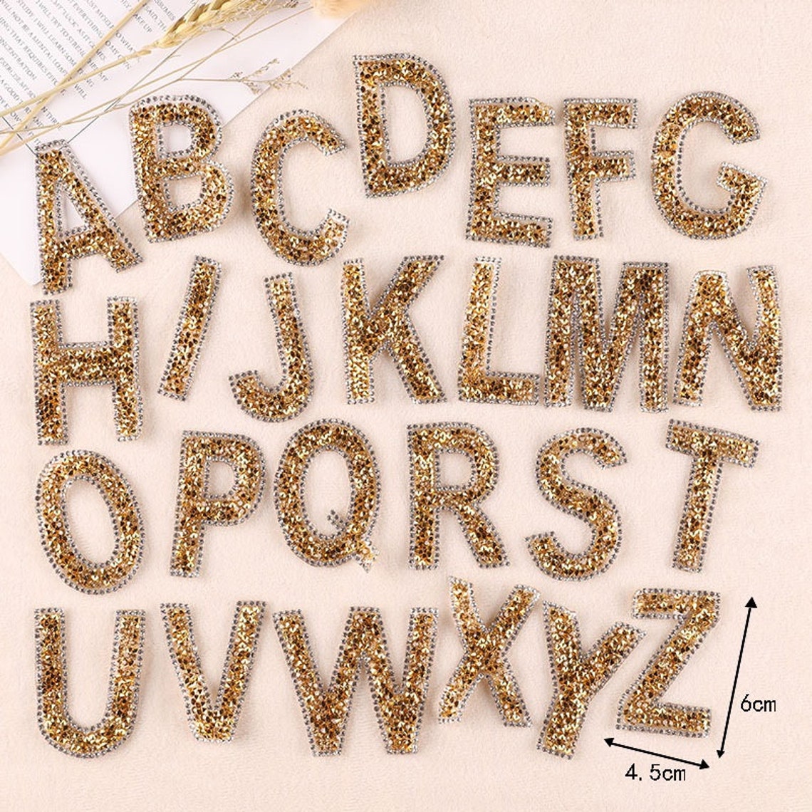 A Set of 26 Pieces Diamond Letters Embroidery Iron on - Etsy