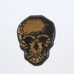 Skull Sequined Applique Patches,vintage Sequins Skull Patch Supplies ...