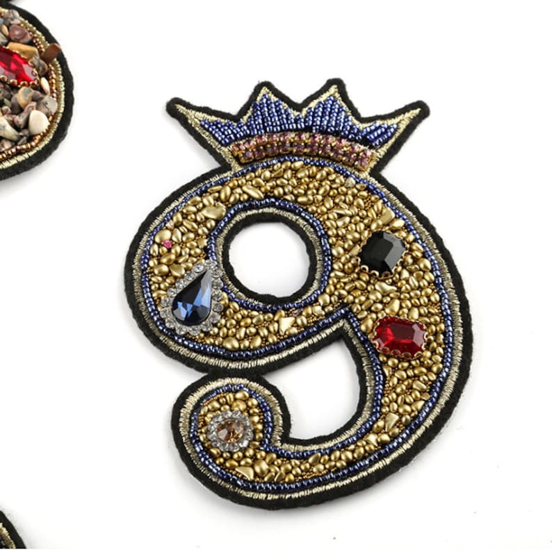 Diamond Number Embroidery Sequined Iron on Applique - Etsy