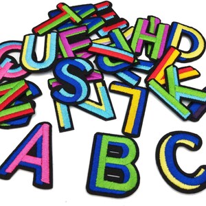 Multicolored Embroidery Iron on Letters Applique Patch,iron on Name ...
