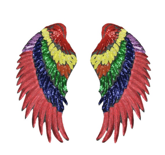 A Pair of Wing Sequined Applique Patchpaillette Patchsequins | Etsy