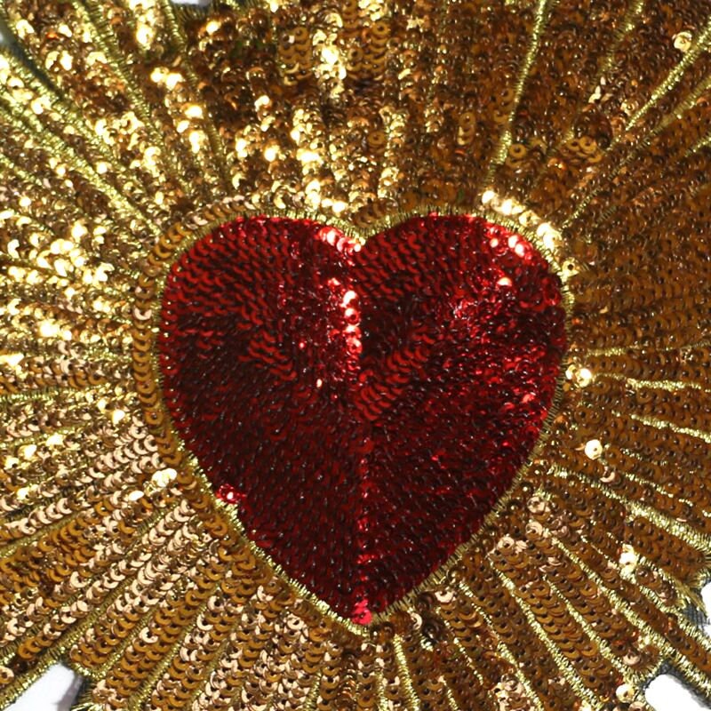 Gold Heart Sequined Applique Patchpaillette Patchsequins - Etsy