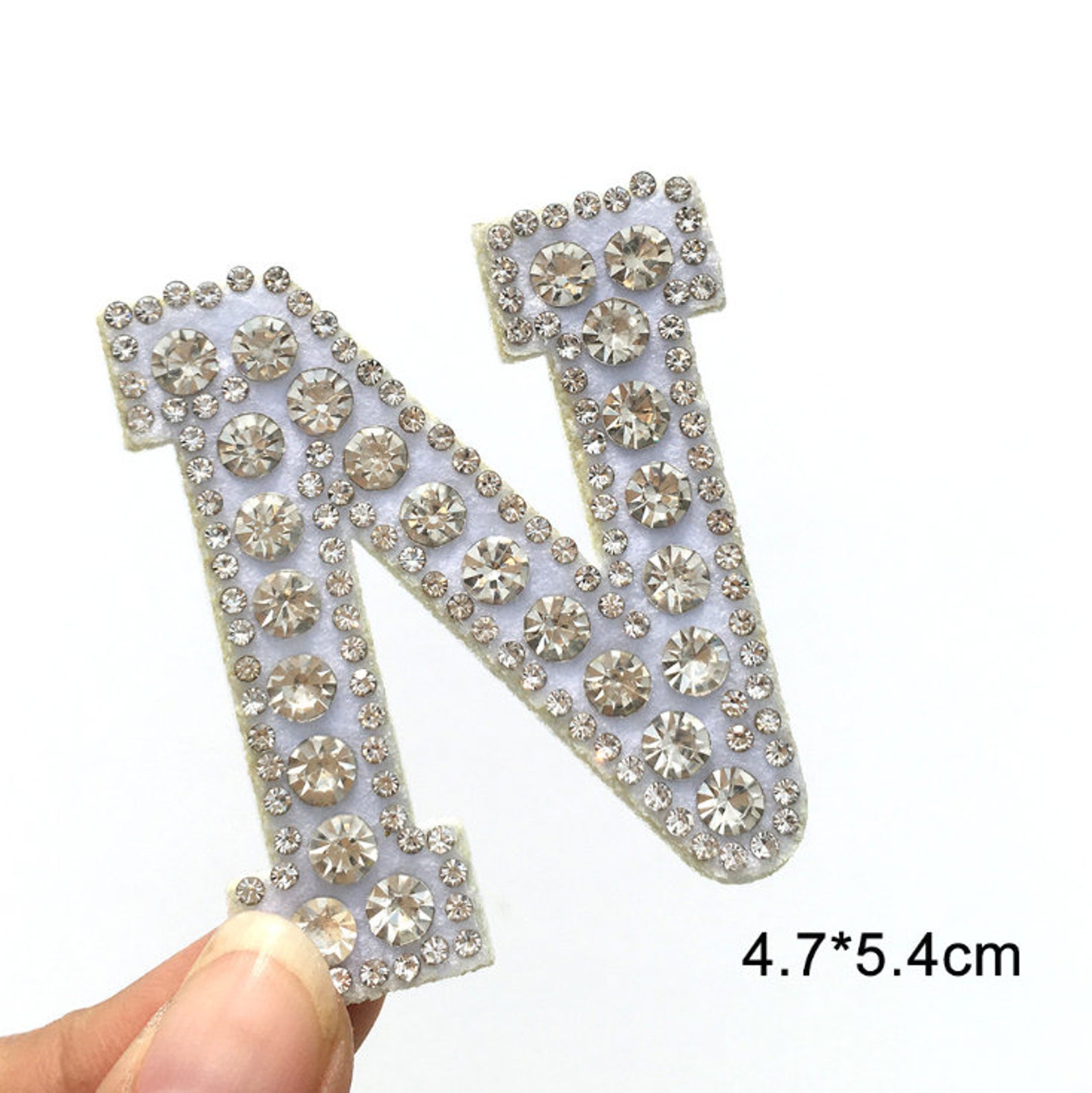 White Diamond and Rhinestone Letters Iron on Applique - Etsy
