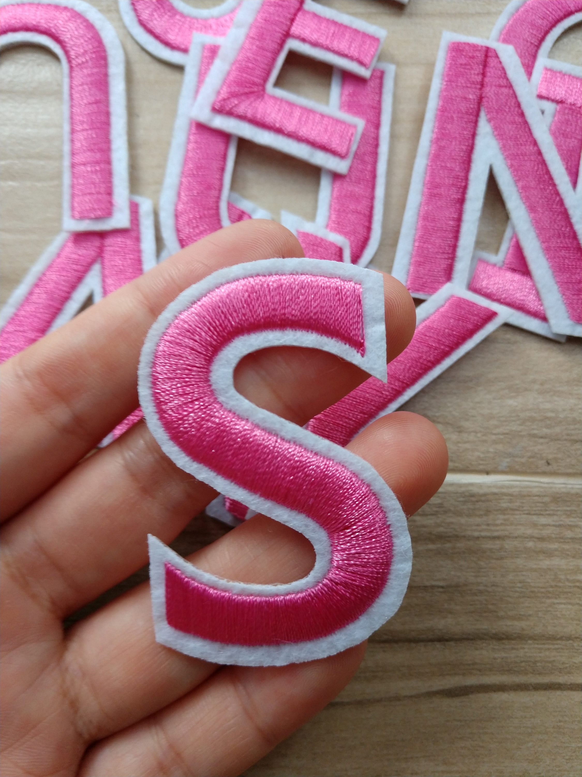 Pink Embroidered Iron on Letters Applique Patchiron on Name - Etsy