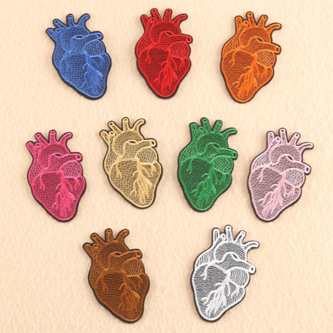 Heart Embroidery Iron on Applique Patch,embroidered Hearts Patch ...
