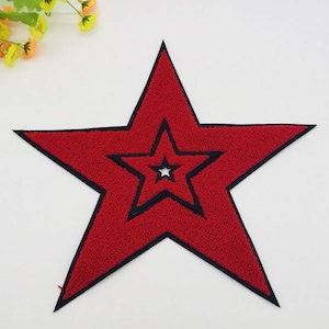 2 Pieces Stars Embroidered Applique Patch, Embroidery Stars Patches for ...