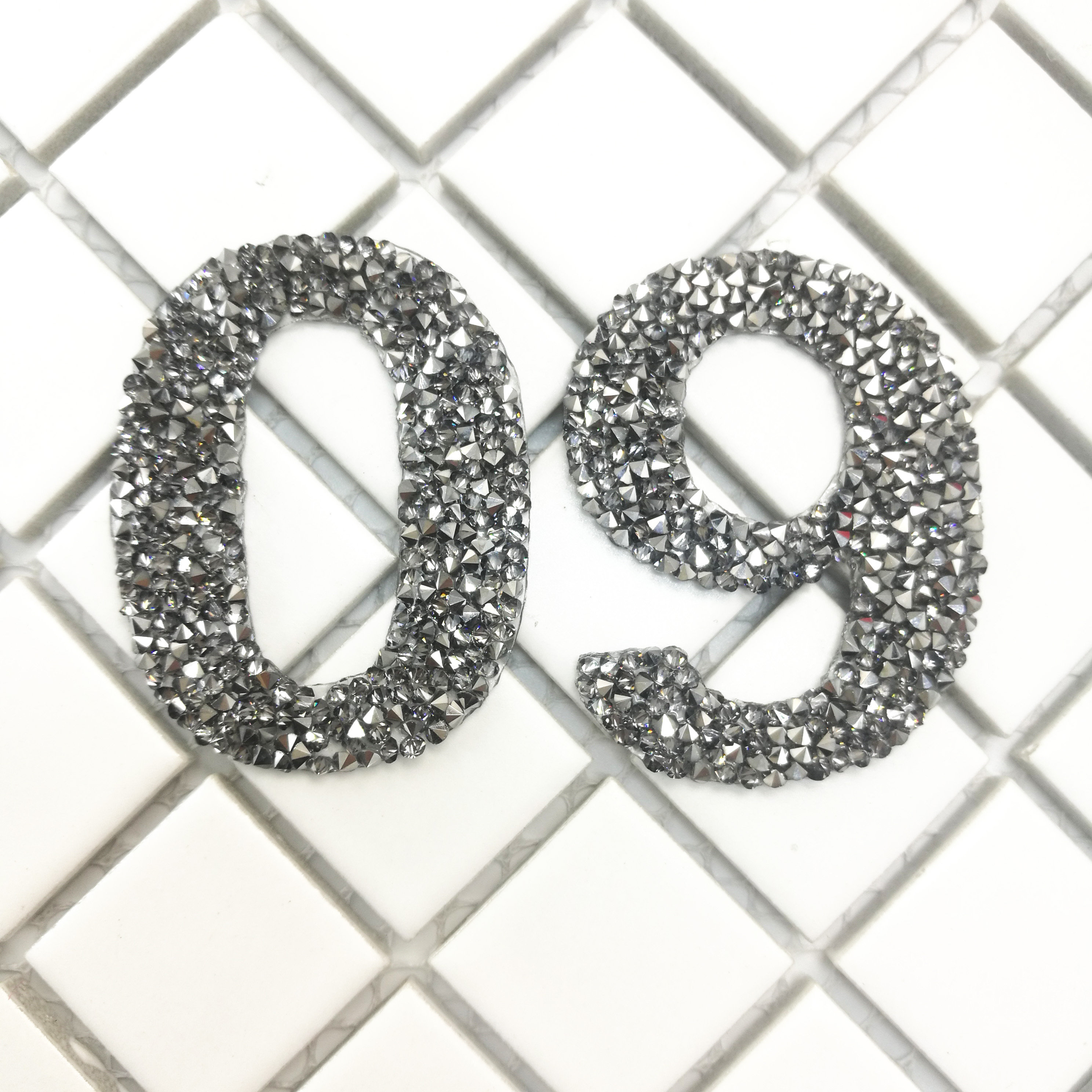 Diamond Numbers Embroidery Sequined Iron on Applique Patch,rhinestone ...