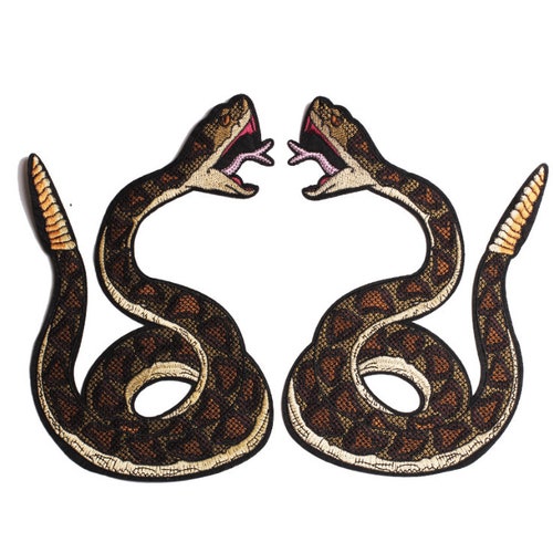 A Pair of Snake Embroidered Iron on Applique Patchembroidery - Etsy