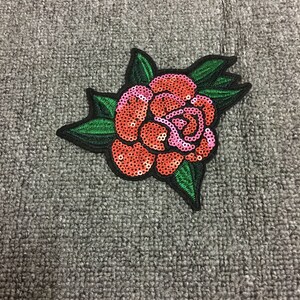 A Pair of Flowers Sequined Applique Patch,paillette Patch,vintage ...