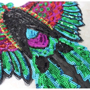 Huge Flying Eagle Sequined Applique Patch,paillette Patch,sequins Patch Supplies for Coat,t ...
