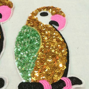 Parrot Sequined Applique Patch,paillette Patch,sequins Birds Patch Supplies for Coat,t-shirt ...