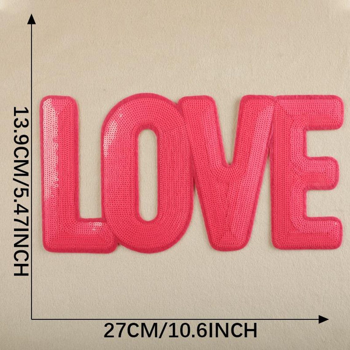 Large Love Sequined Applique Patch,paillette Patch,sequins Patch ...
