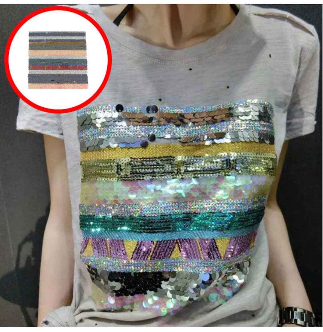 Colorful Square Sequined Applique Patch,paillette Patch,sequins Patch ...