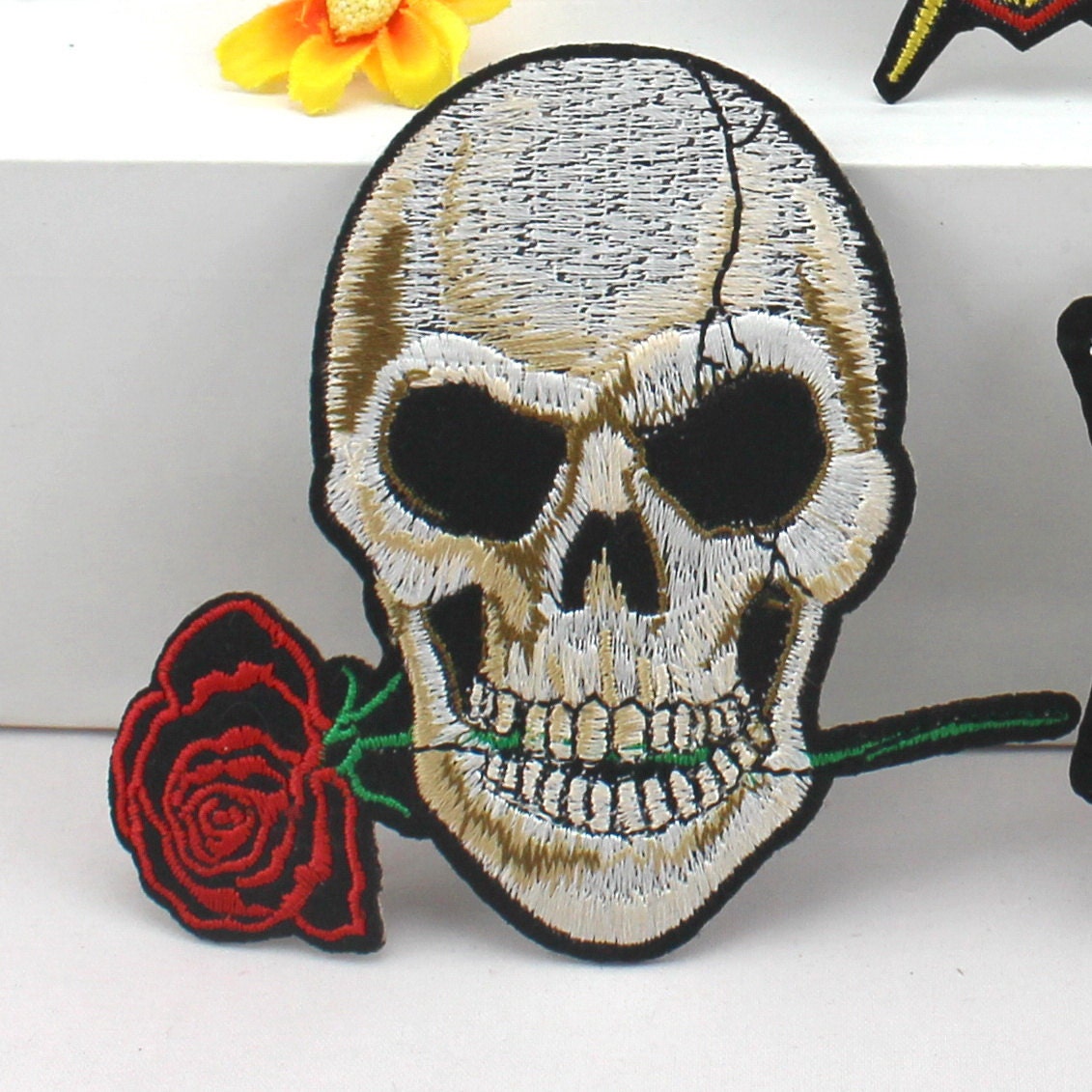 Skull Embroidered Iron on Applique Patchiron on Skull Patch - Etsy